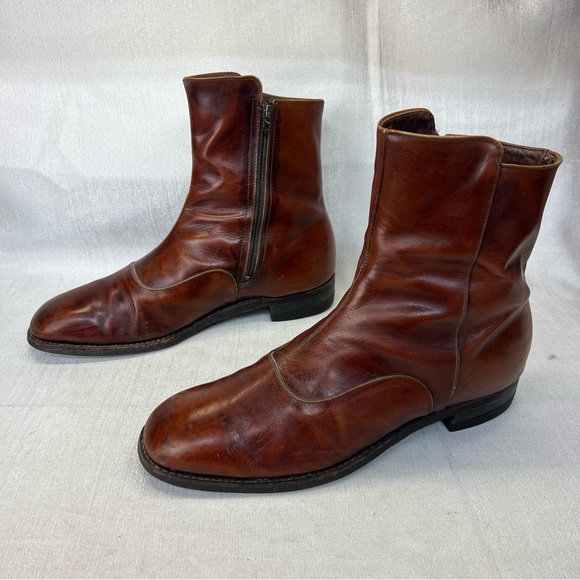 Vintage | Shoes | Vintage Brown Leather Beatles Elevator Ankle Chelsea ...